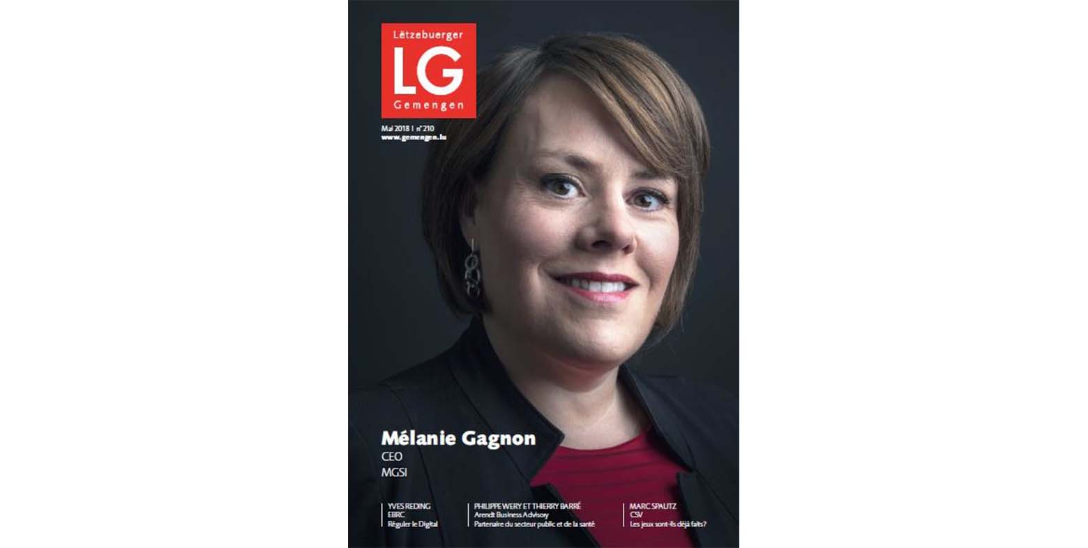 Mélanie Gagnon, en page de couverture du LG magazine - MGSI